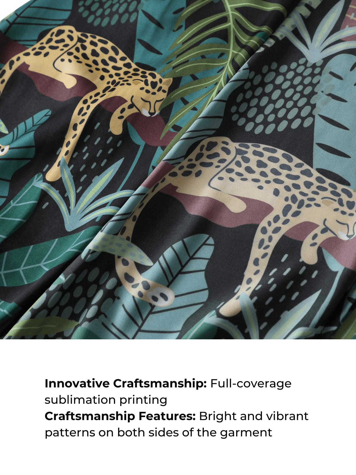 Black & Green Leopard Print Kimono Robe | Cozy Ladies Robe - Ulivary