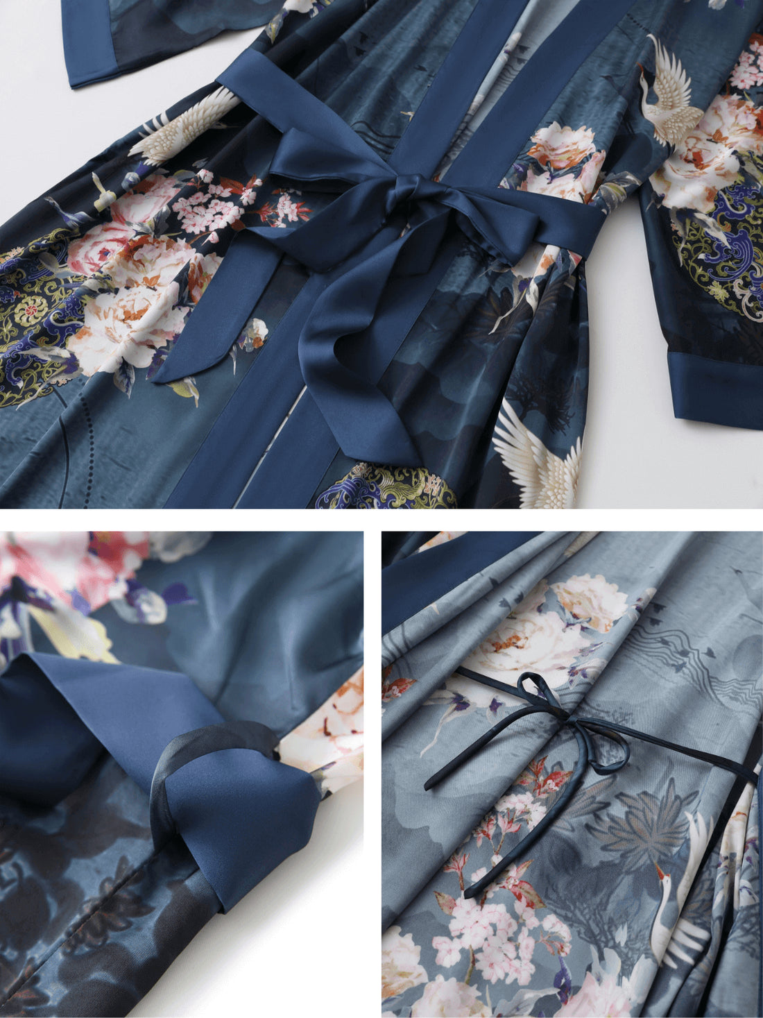 Bridal Robe For Bride | Garden Crane Robe - Ulivary